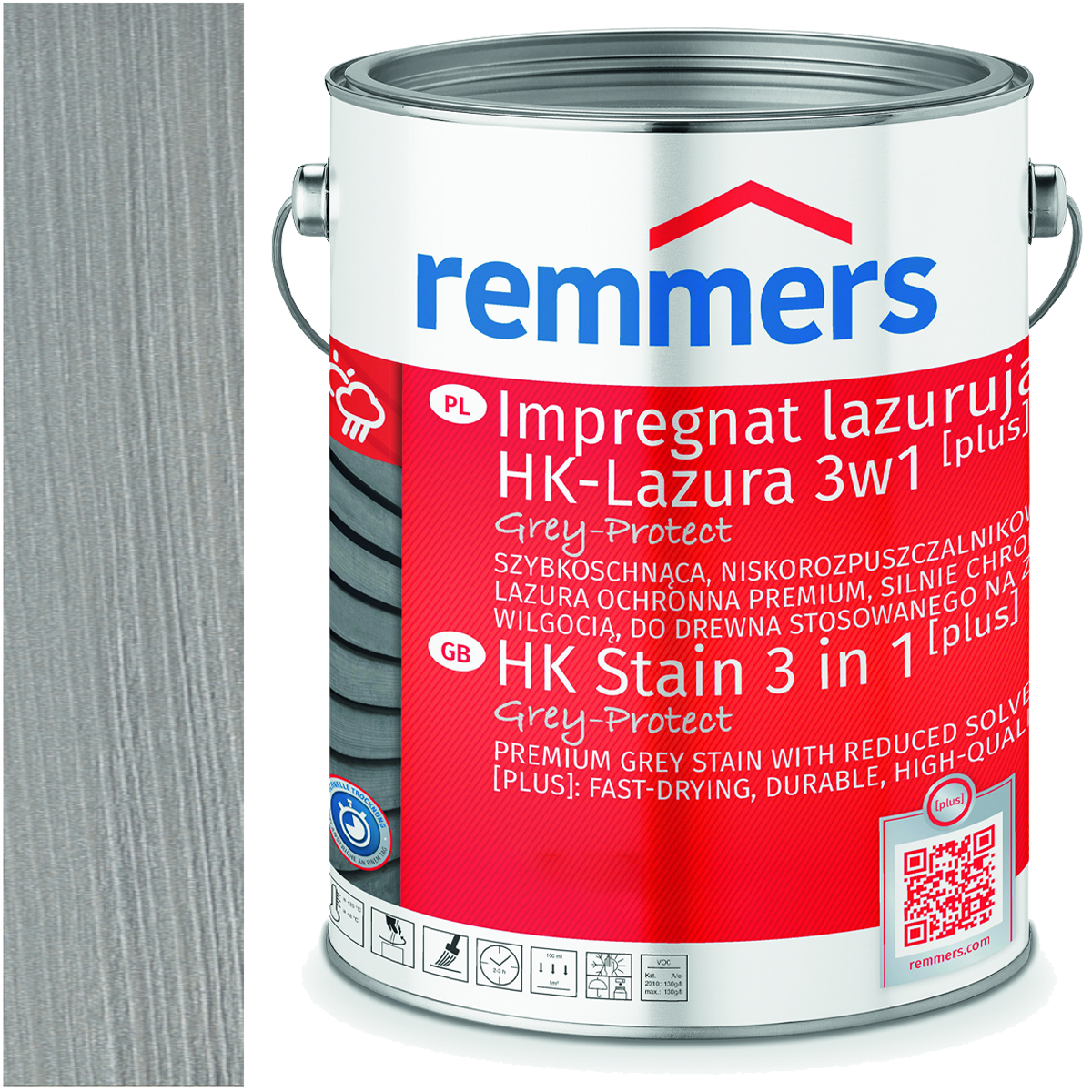 Remmers HK-Lasur HK-Lazura PLUS ochronna lazura do drewna PLATYNOWY 10L ...